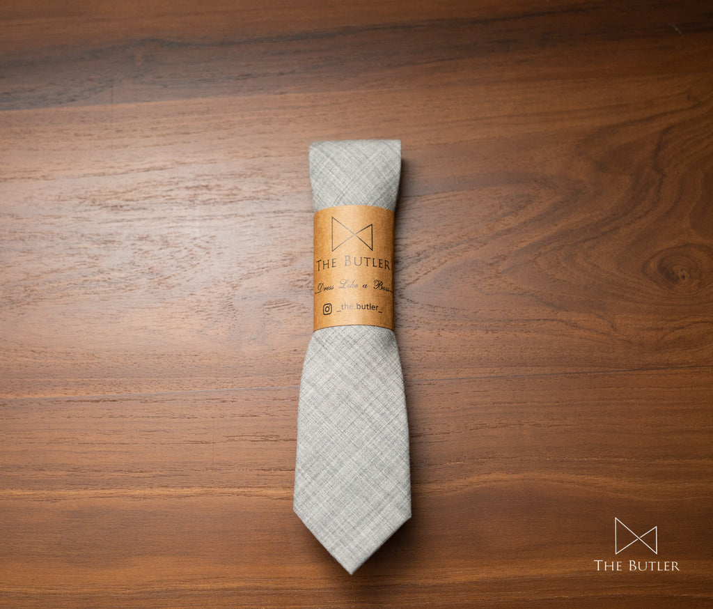 Brayden Stone Grey Slim Tie – The Butler