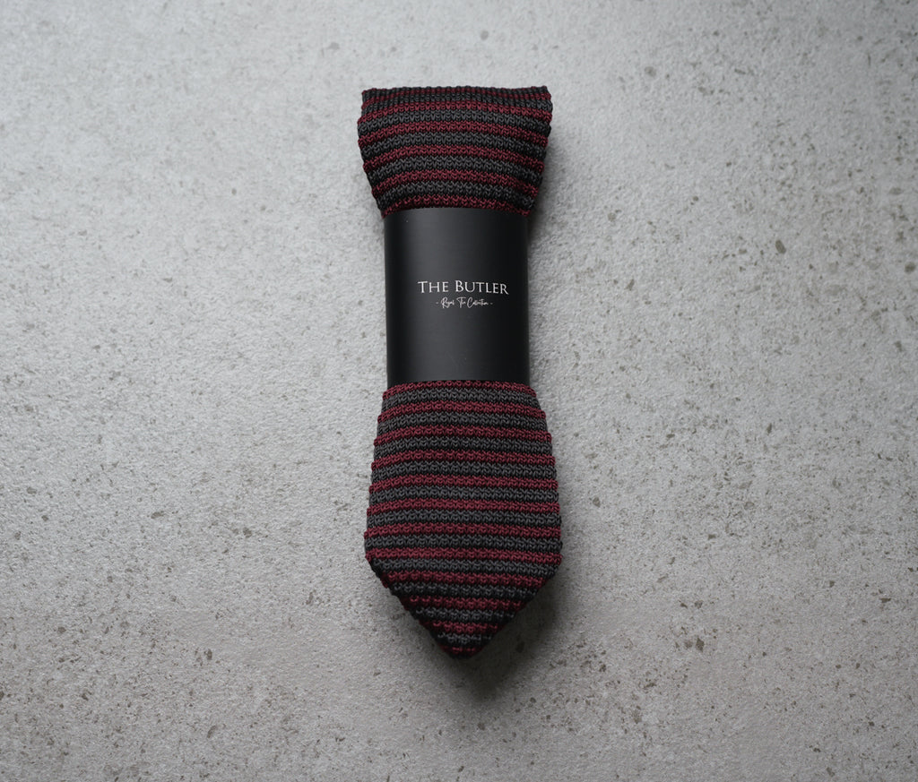The Butler Sri Lanka | Sigfried Premium Knitted Striped Necktie