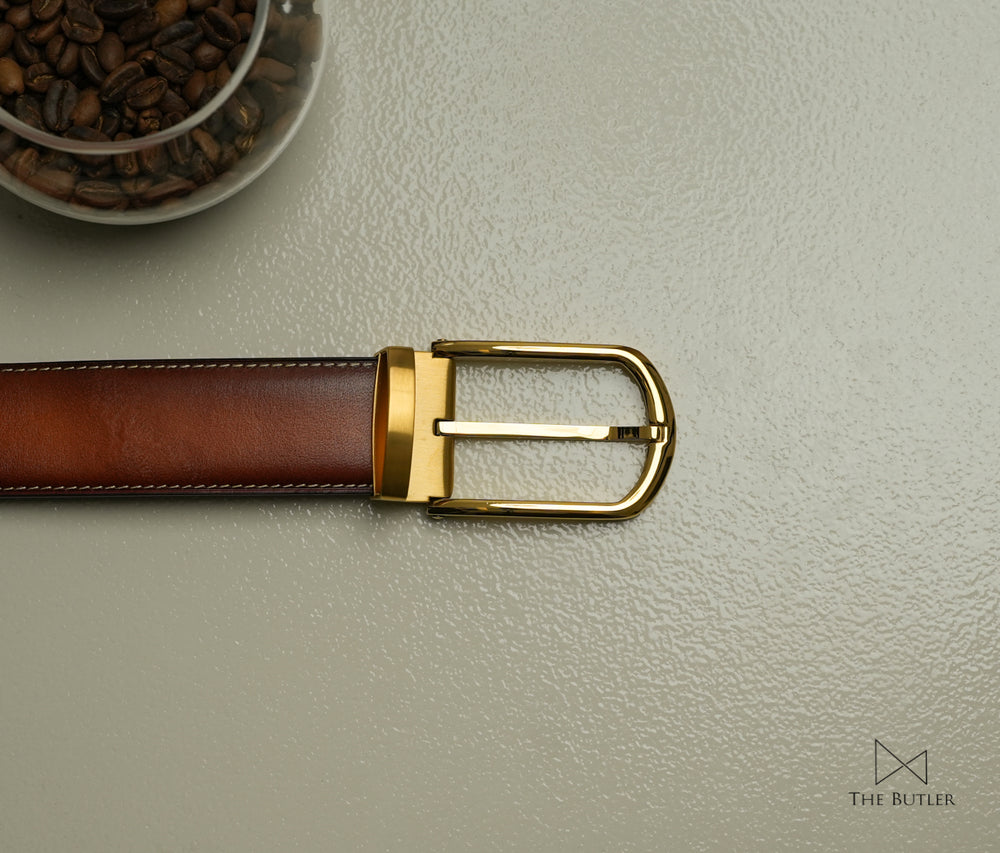 Bowen - Vintage Tan Brown - Formal Italian Leather Belt – The Butler